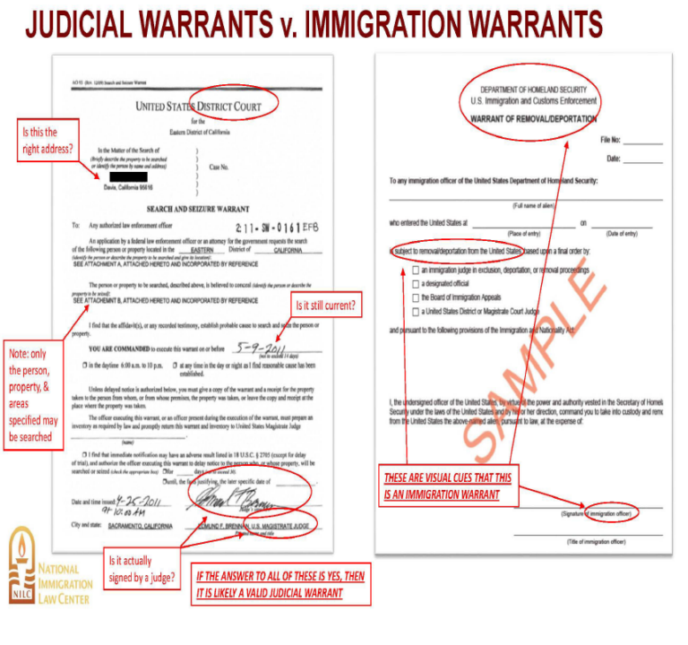 Distinguishing Between a Judicial Warrant and an Immigration Warrant ...